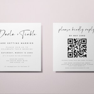 Square Wedding Invitation Template, Square Invitation, Editable ...