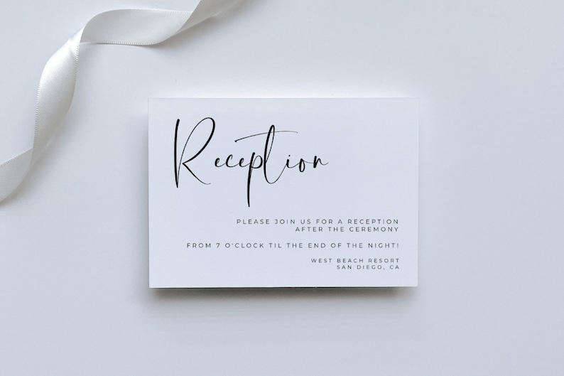 Reception Invitation Editable Template Wedding Party Card - Etsy
