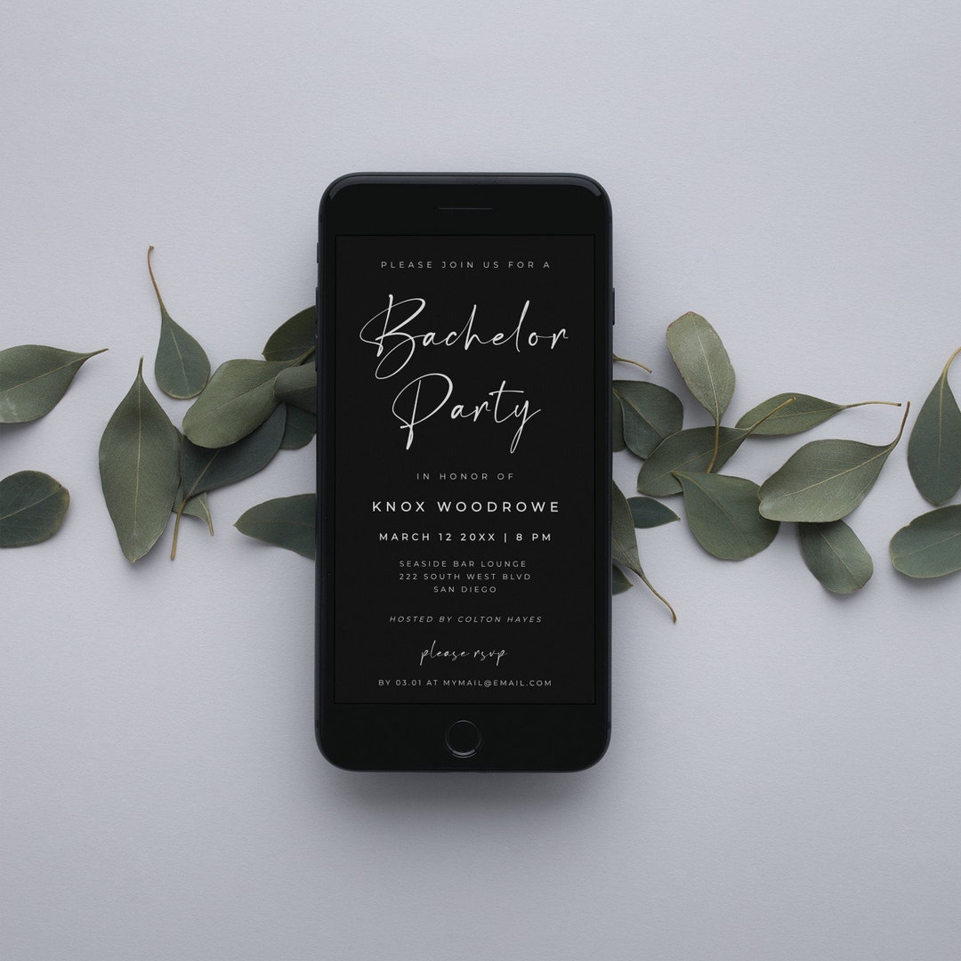 Bachelor Party Electronic Invite, Stag Party Phone Invitation, Editable ...