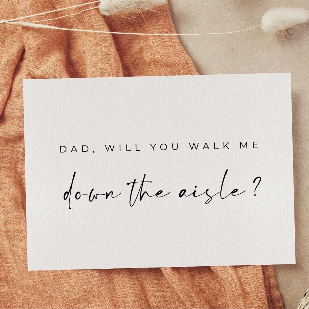 Will You Walk Me Down the Aisle Proposal Printable Card Editable ...