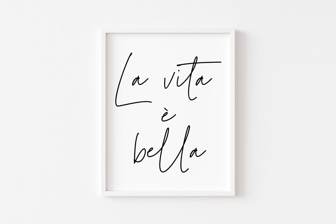 La vita e bella PRINTABLE poster Italian wall art | Etsy