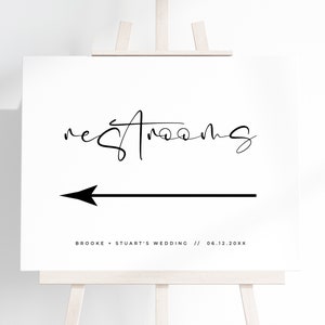 Wedding Restroom Sign, Simple Printable Editable Template With ...