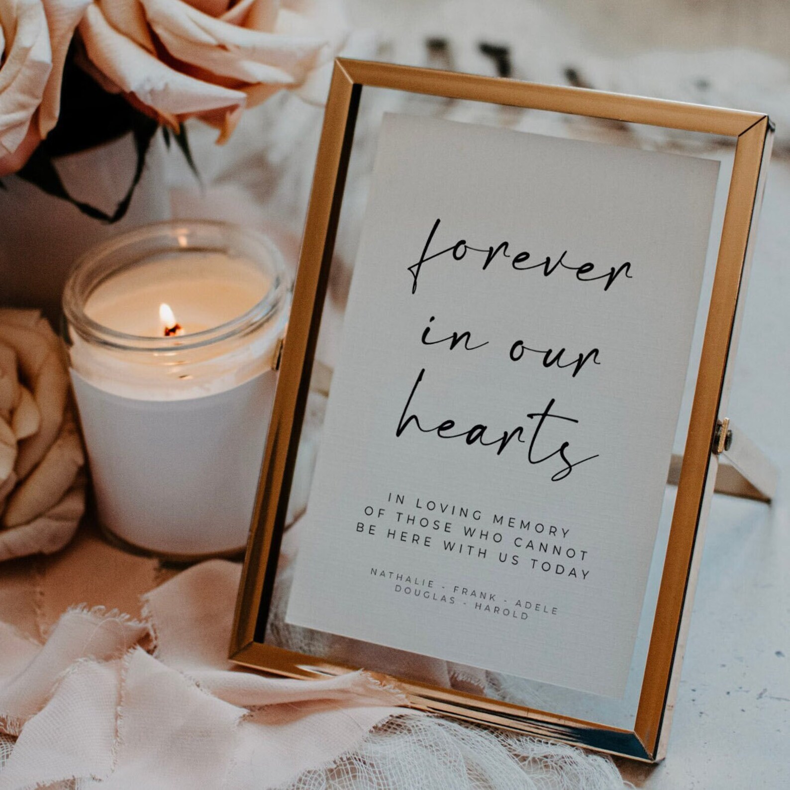 Forever in Our Hearts, Editable Template, Wedding Memorial, Sign ...