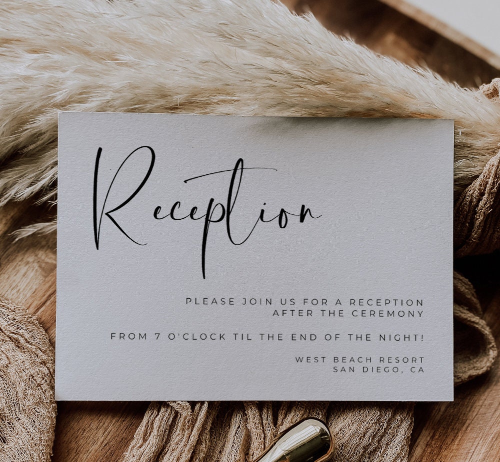 Reception Invitation Editable Template Wedding Party Card - Etsy