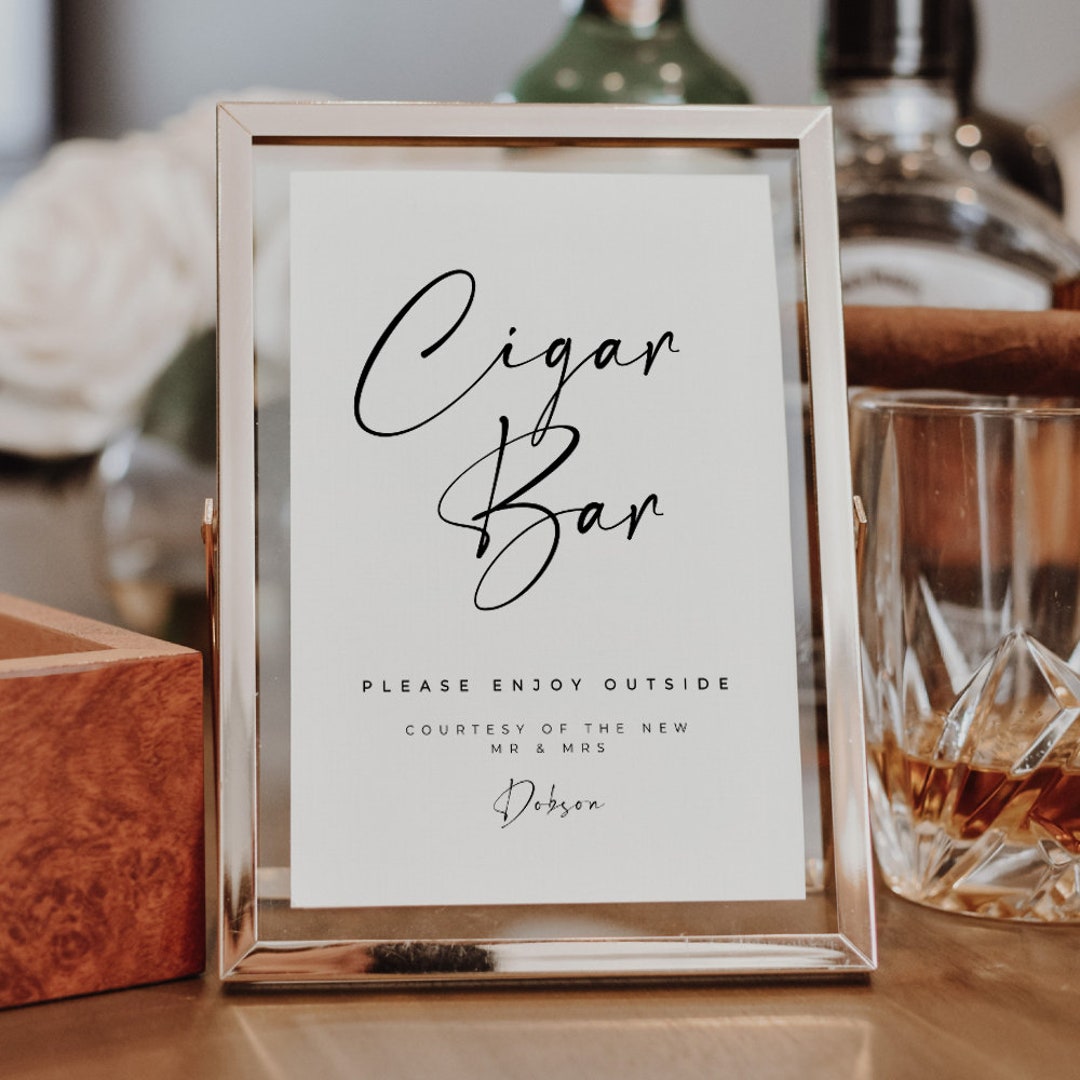 Cigar Bar Sign Template Digital Download Editable File Corjl - Etsy