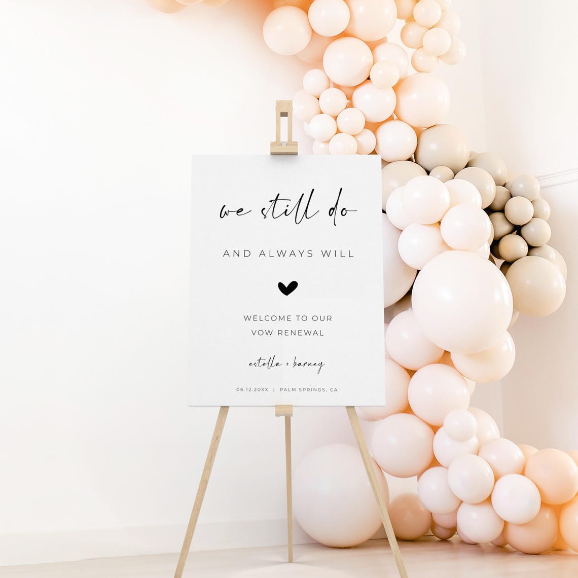 Vow Renewal Welcome Sign, We Still Do Sign Editable Template, Wedding ...