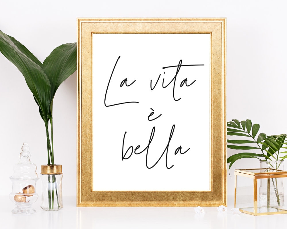 La vita e bella PRINTABLE poster Italian wall art | Etsy