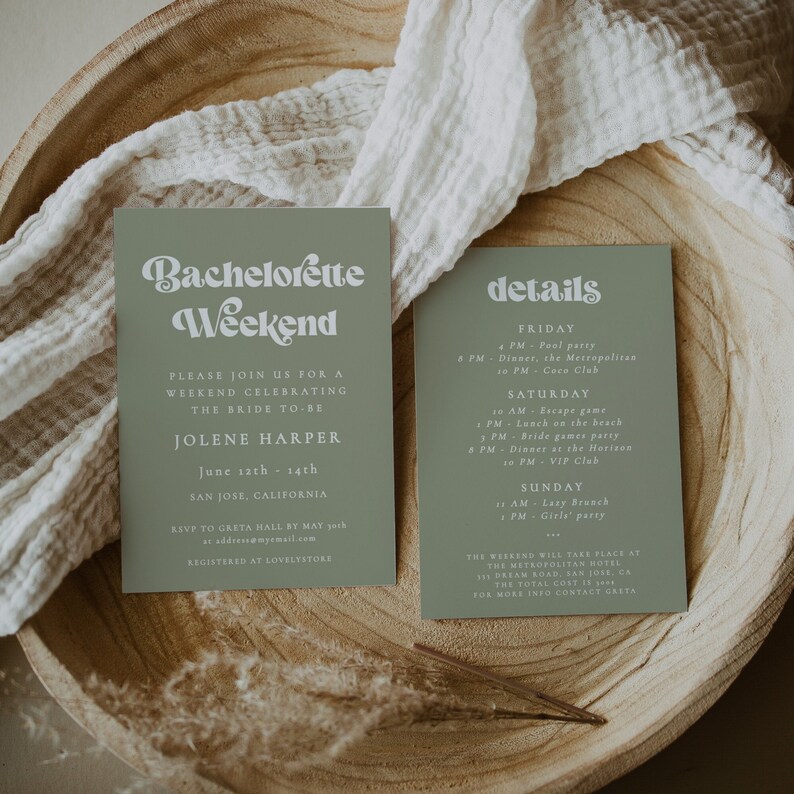 Bachelorette Weekend Invitation Template Bachelorette Party - Etsy