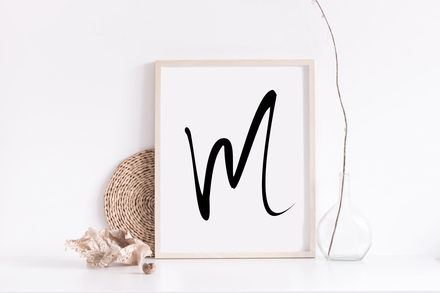 Letter M Print PRINTABLE Wall Art Initial Print Monogram - Etsy