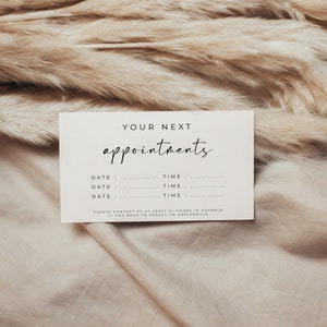 Appointment Card Editable Template, Appointment Reminder Printable Card ...