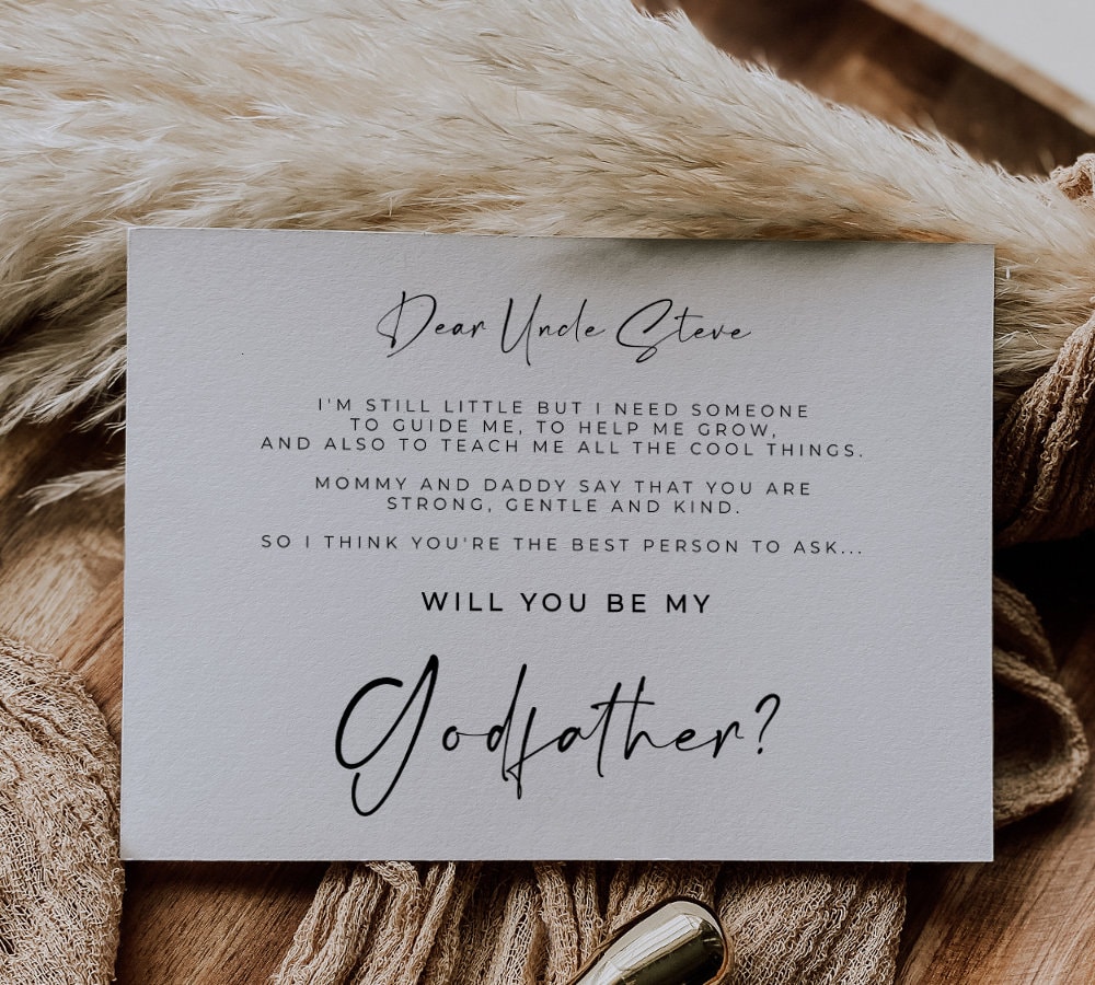 Godmother Proposal Card Template, Godfather Proposal Printable Card ...