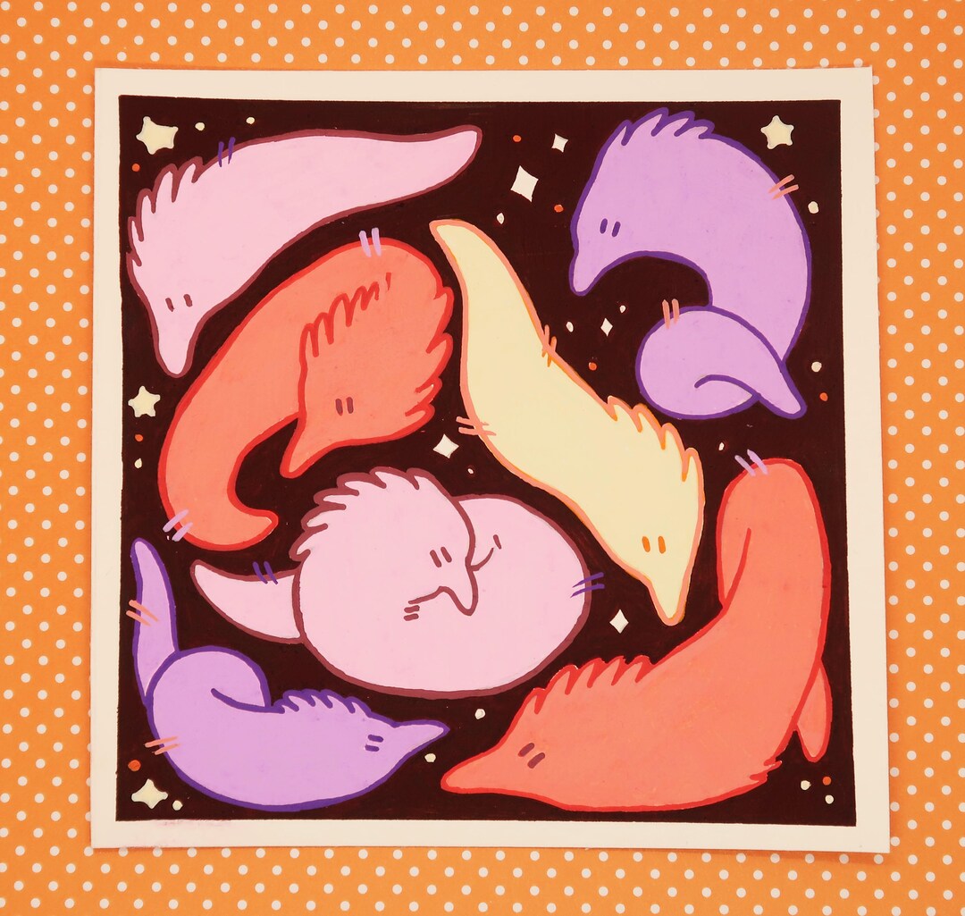 PINK WORMS Original Illustration - Etsy