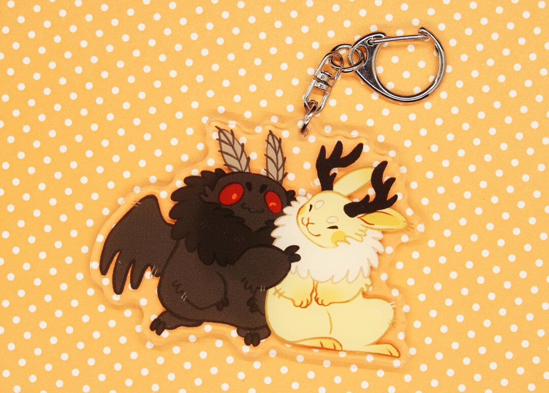 Mothman & Jackalope Keychain - Etsy