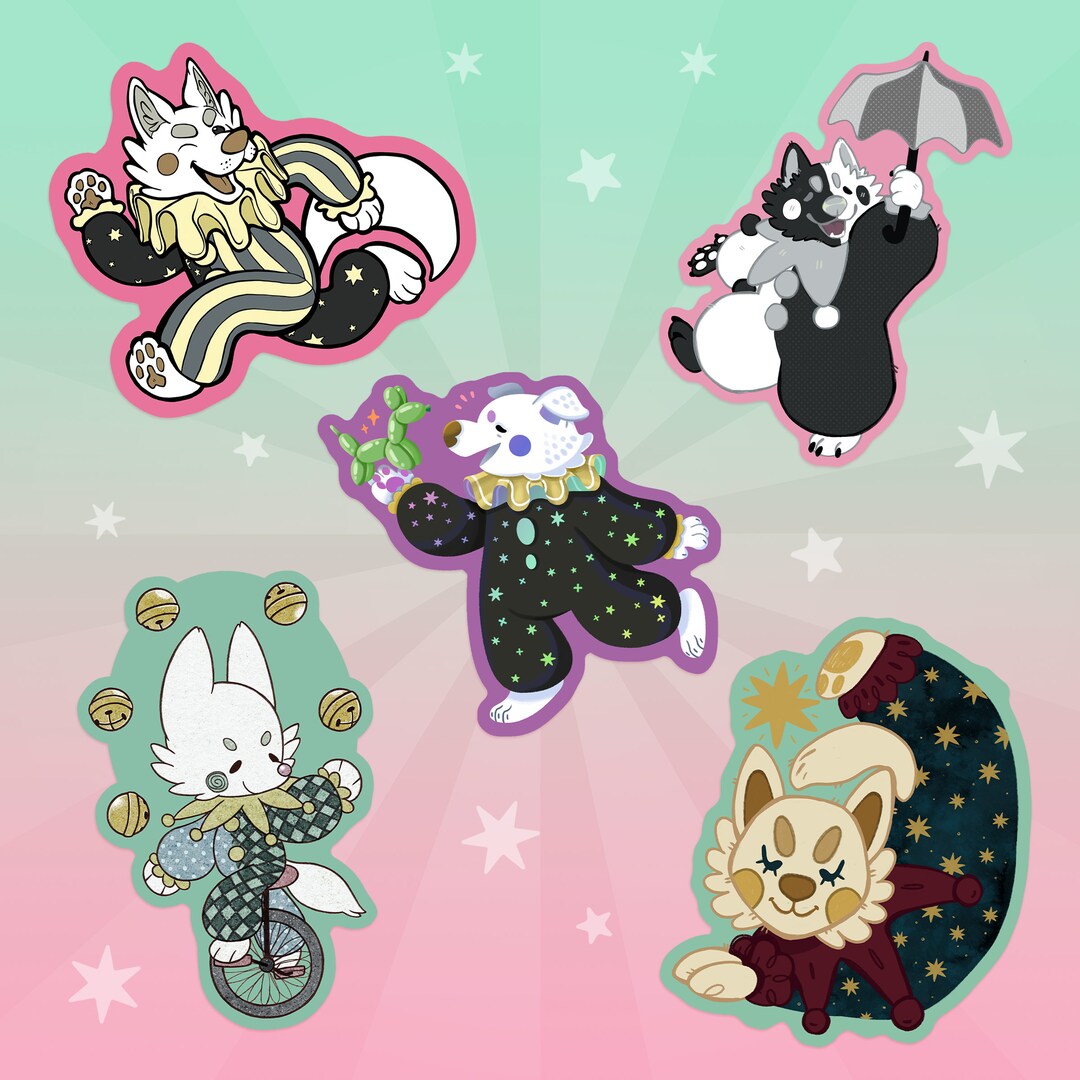 Canine Circus Guest Sticker Set - Etsy