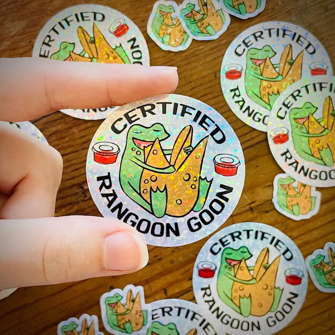 Holographic Crab Rangoon Goon Sticker 2 Vinyl Laptop Frog Sticker With ...