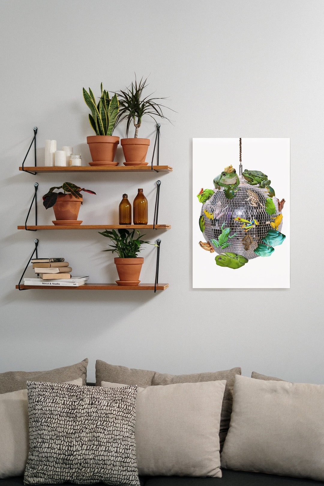 Disco Frogs Print (11”x17”)- Tree Frog and Bullfrog Species on Disco ...