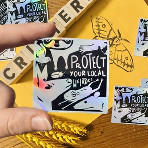 Holographic Critter Sticker - 2" Vinyl Laptop Protect Your Local ...