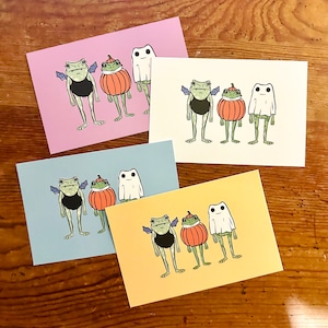 Halloween Frogs Framed Print - Spooky Cute Toad and Frog in Pumpkin ...