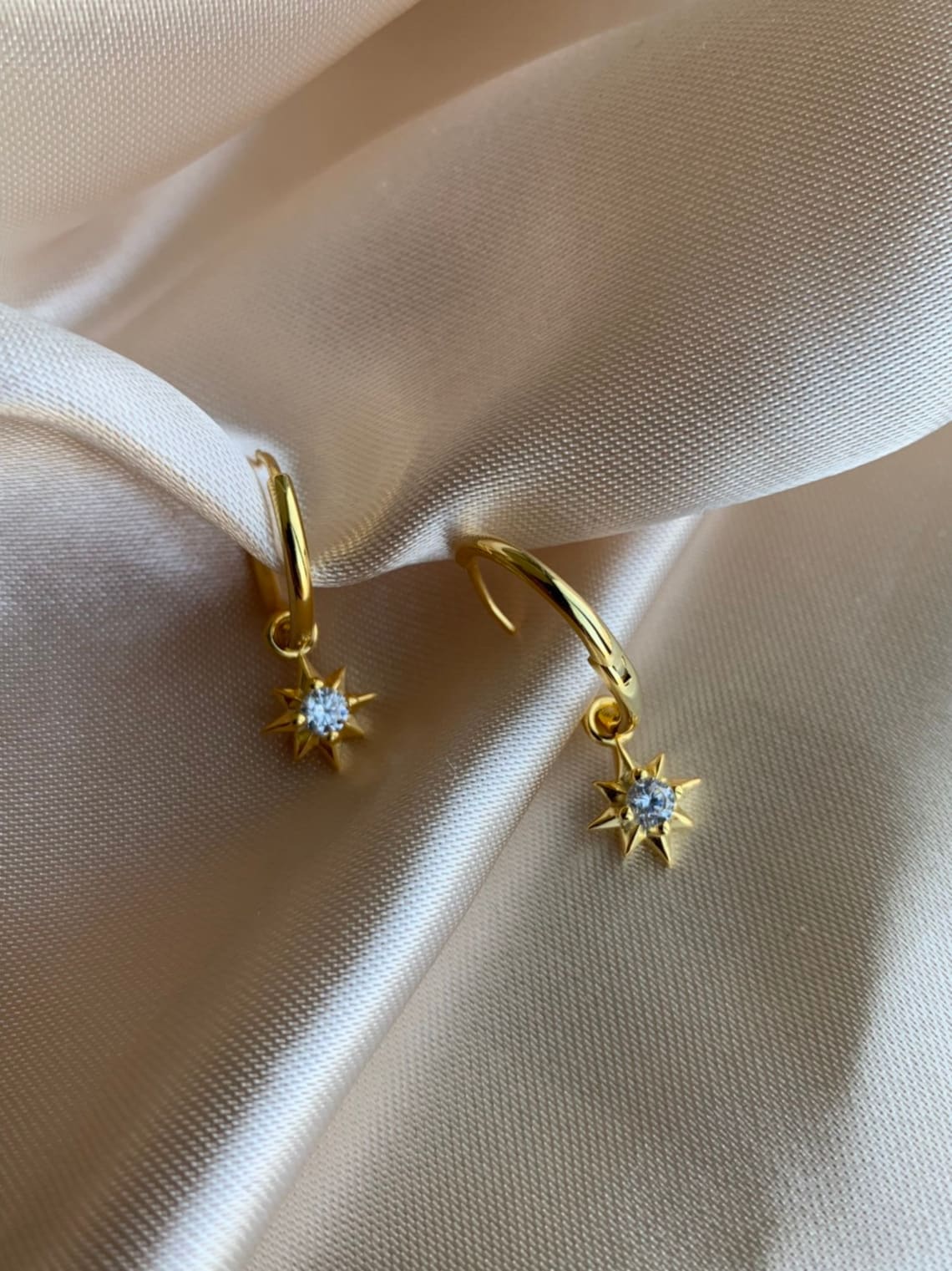 Hoop Earrings Gold Star Earrings Star Hoop Earrings - Etsy