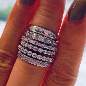 Pyramid Ring - Statement Ring - Spike Ring - Stud Ring - Geometric Ring - Stacking Ring ...