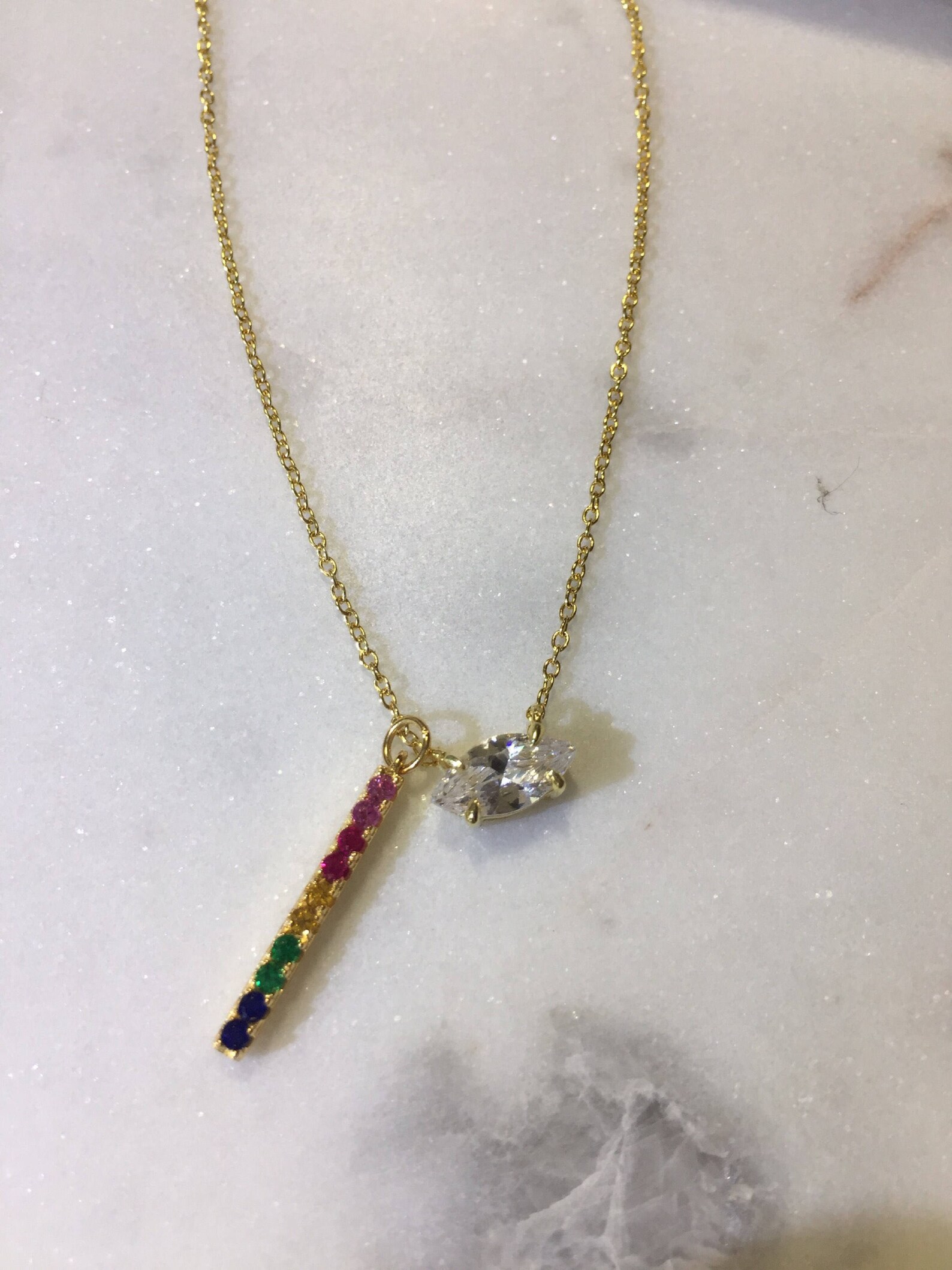 Minimalist Necklace Gold Chain Necklace Tiny Charm | Etsy