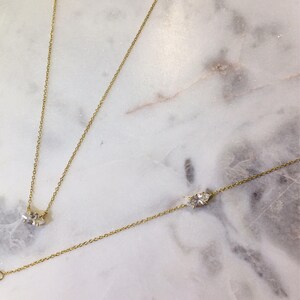 Minimalist Necklace - Gold Chain Necklace - Tiny Charm Necklace - CZ ...