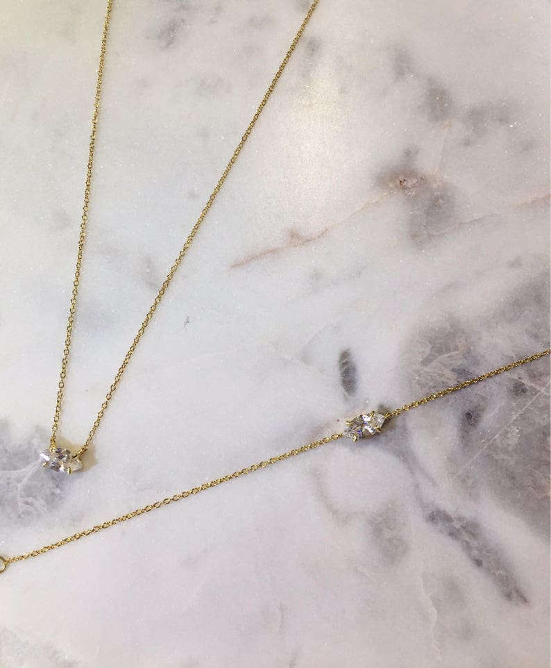 Minimalist Necklace Gold Chain Necklace Tiny Charm | Etsy