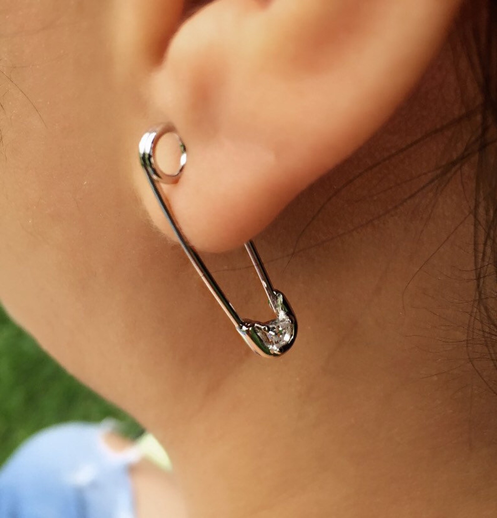 Safety Pin Earrings Modern Earrings Safety Pins Punk - Etsy