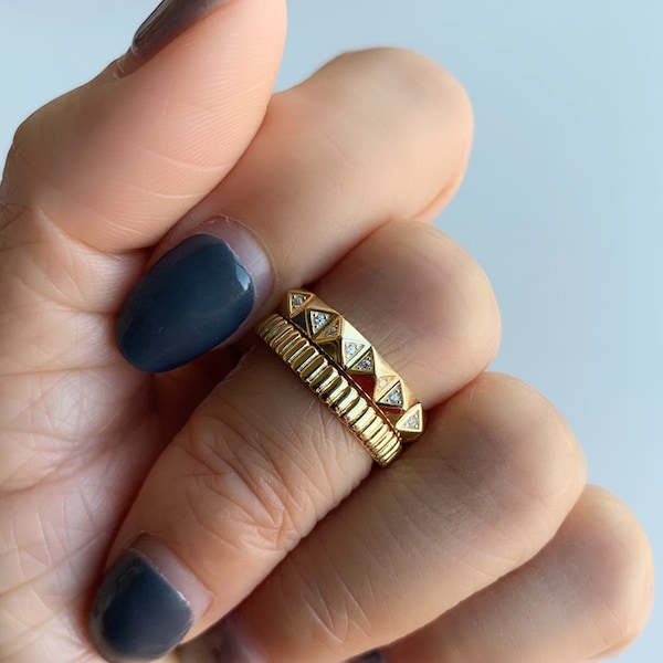 Silver Pyramid Ring - Etsy