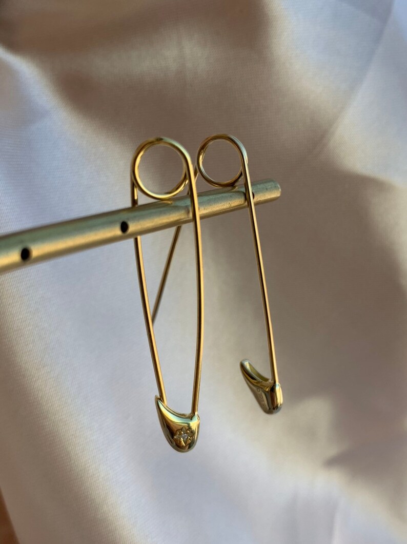 Pin Earrings Safety Pin Earrings Minimalist Earrings - Etsy