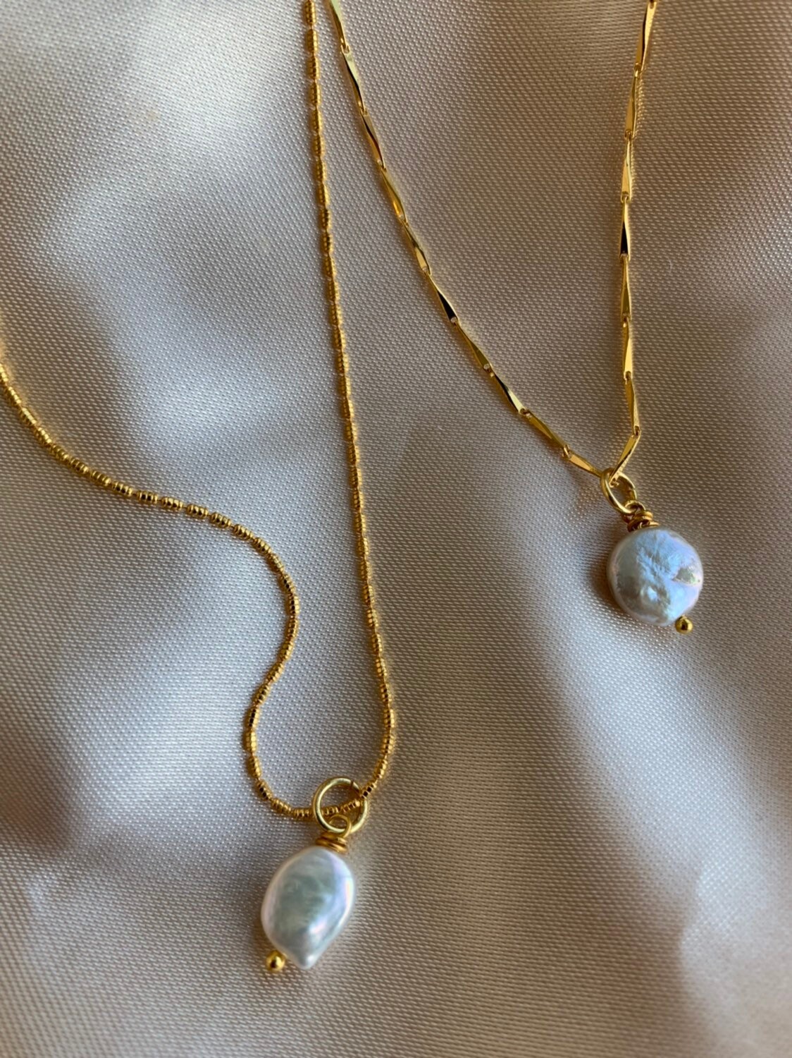 Pearl Necklace Dainty Pearl Necklace Layered Pearl | Etsy