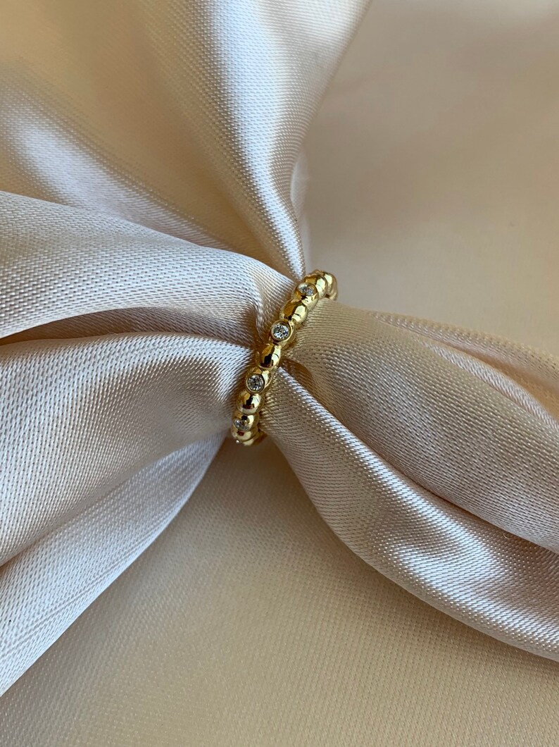 Dot Stacking Stone Ring Dainty Diamond Ring Dotted Ring - Etsy