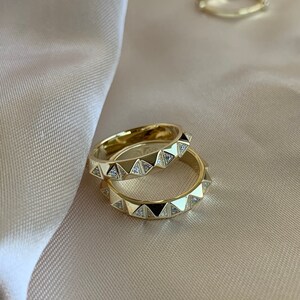 Pyramid Ring - Statement Ring - Spike Ring - Stud Ring - Geometric Ring - Stacking Ring ...