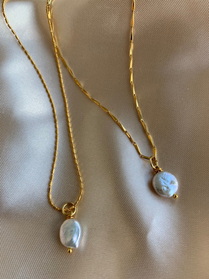 Pearl Necklace Dainty Pearl Necklace Layered Pearl - Etsy UK