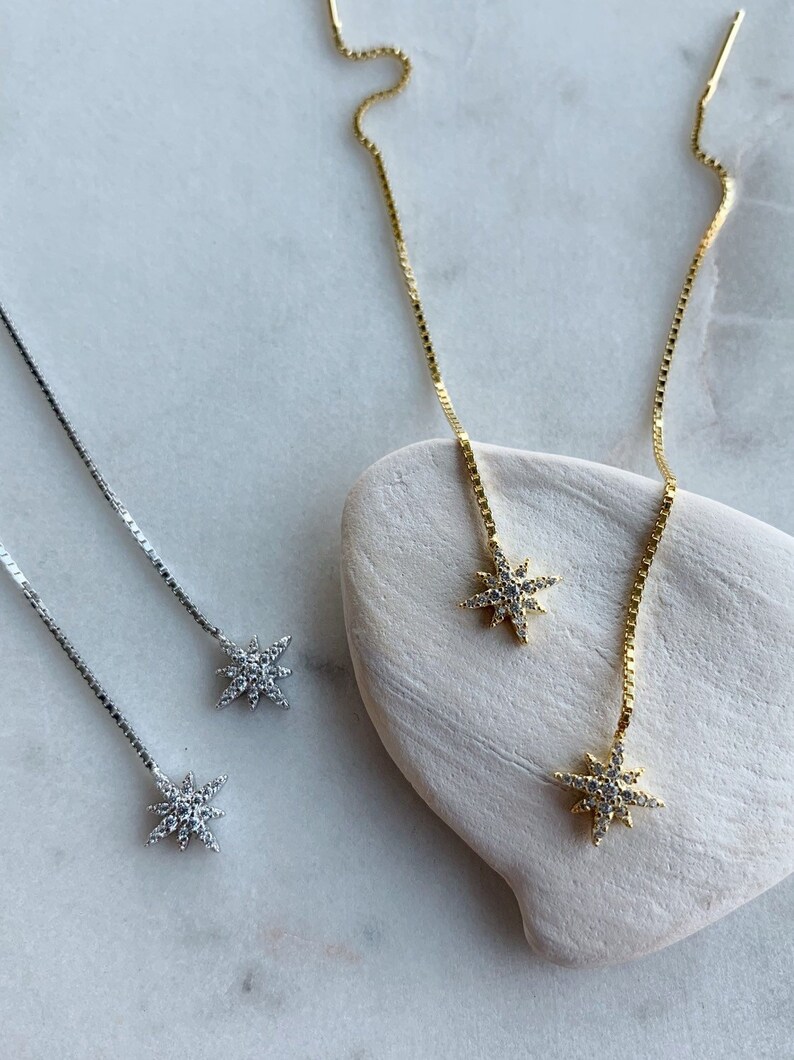 Star Threader Earrings Star Earrings Starburst Earrings | Etsy