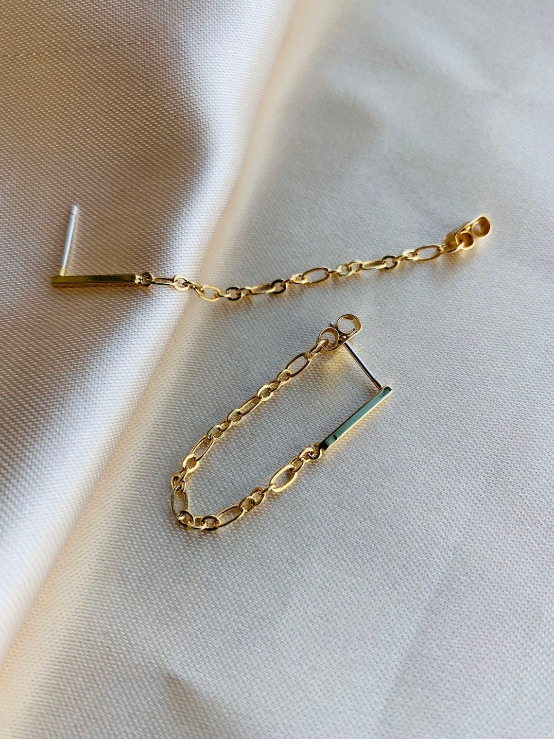 Chain Loop Earrings - Gold Chain Earrings - Minimalist Earrings - Gold ...