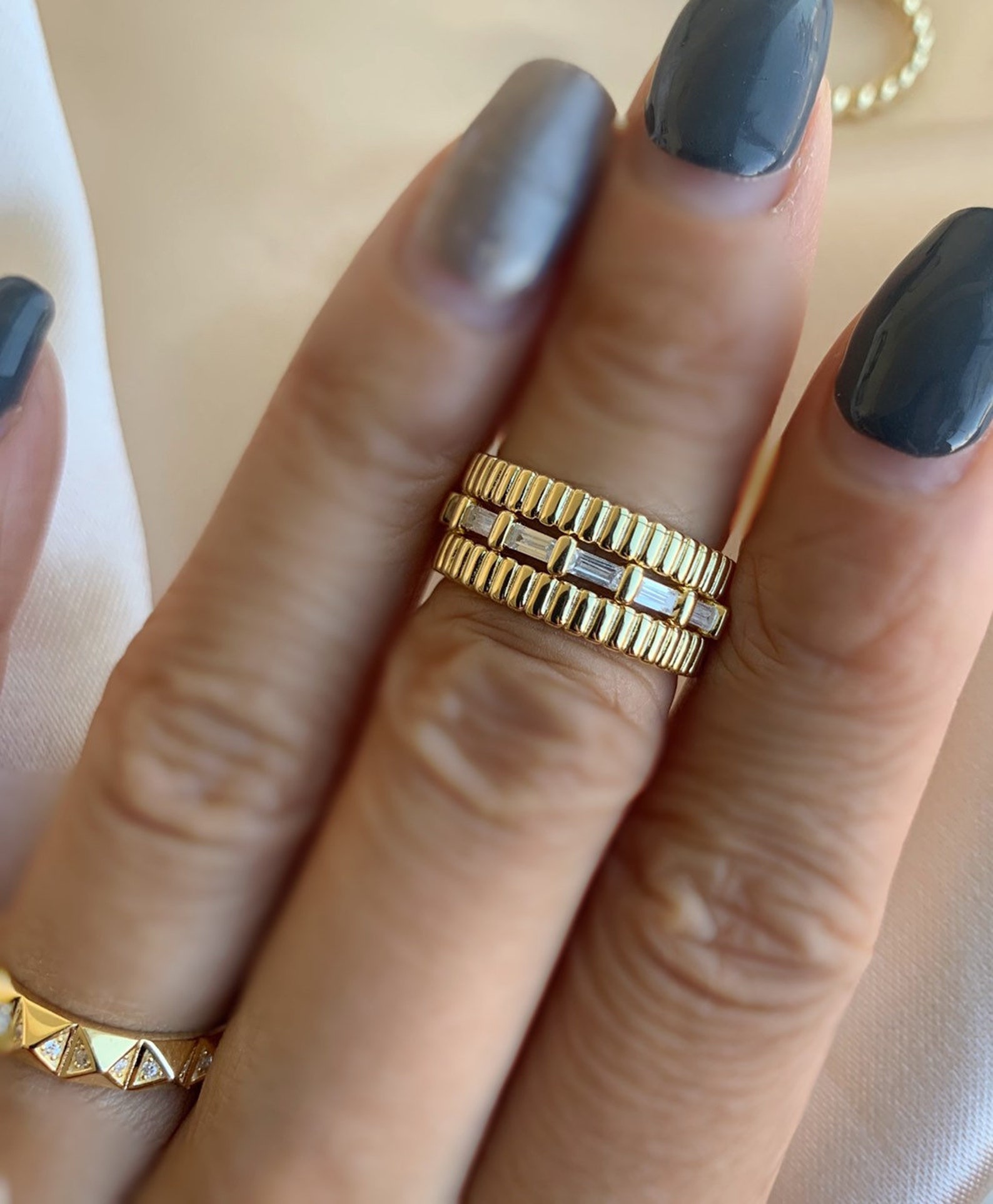 Dainty Ring Gold Stacking Ring Gemstone Ring Minimalist | Etsy