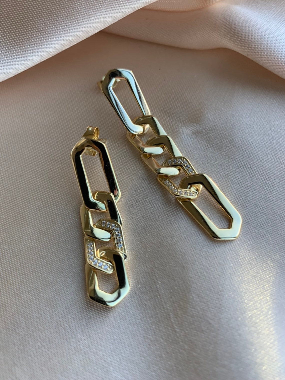 Chain Link Earrings Statement Earrings Chain Earrings - Etsy