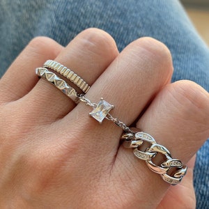 Pyramid Ring - Statement Ring - Spike Ring - Stud Ring - Geometric Ring - Stacking Ring ...