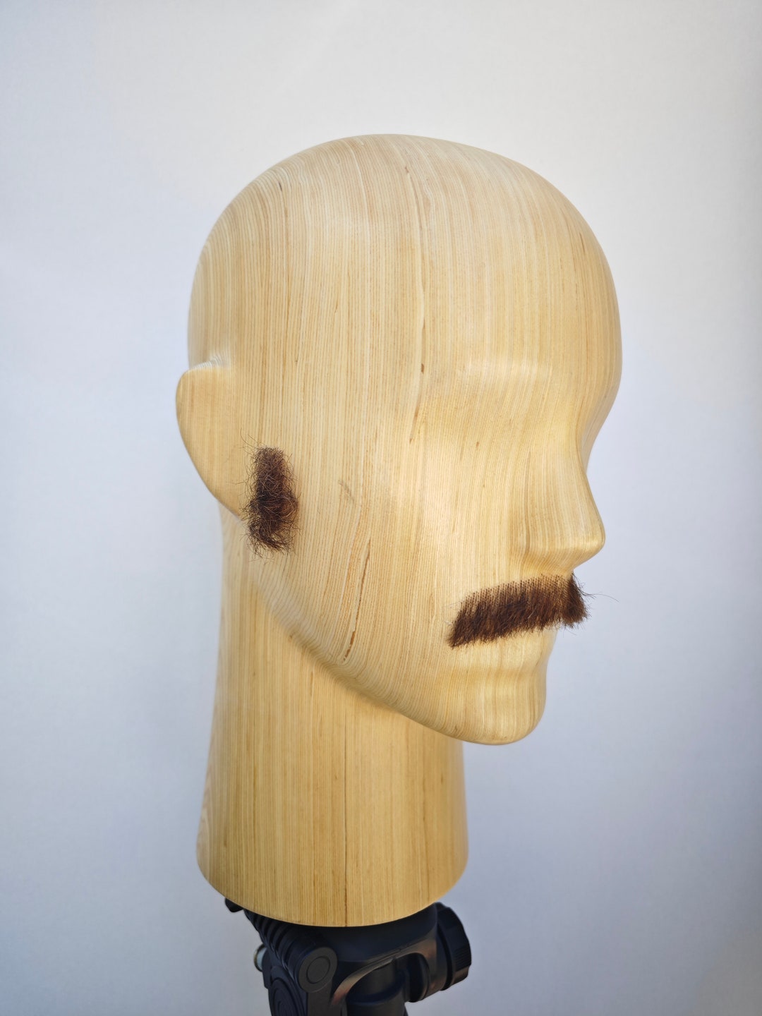 Realistic Fake Sideburns and Moustache Kit 100% Real Human Hair Full ...