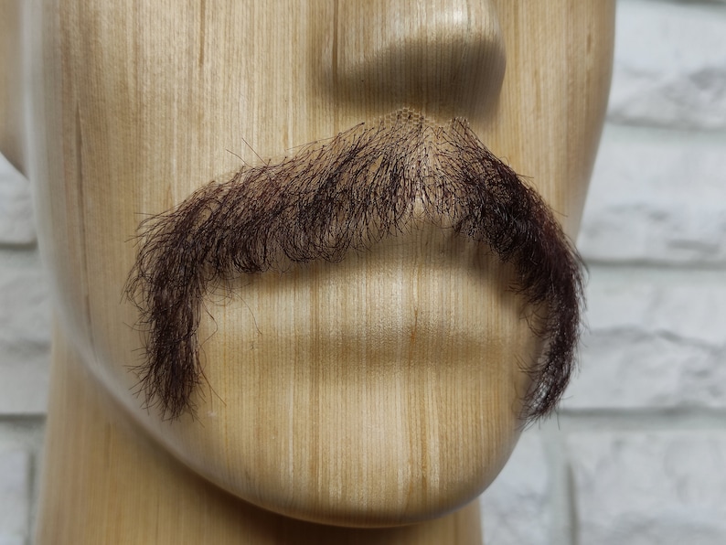 Realistic Fake Moustache Human Hair Full Hand Made - Etsy