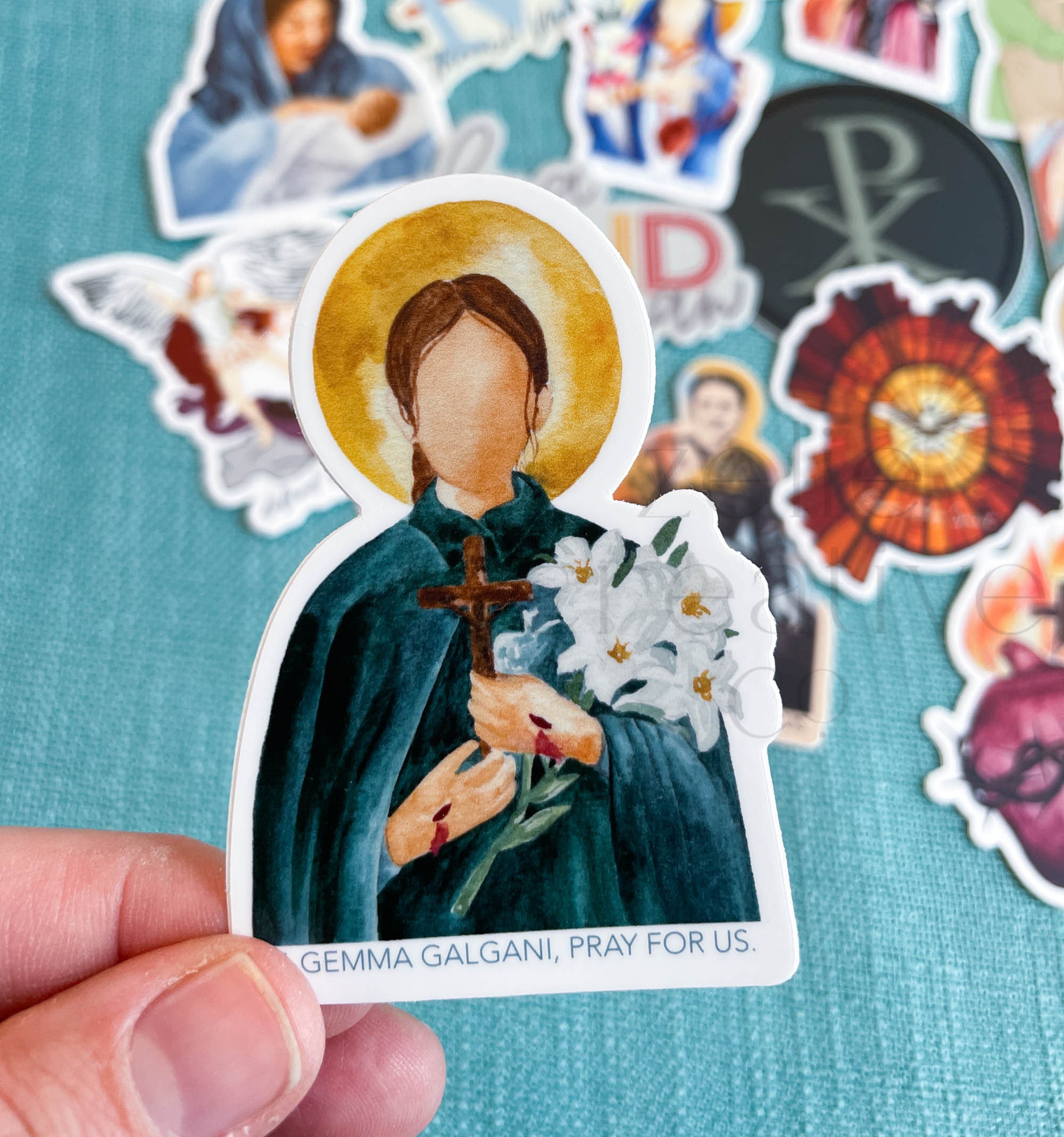 Saint Gemma Galgani Sticker and Print, Catholic Vinyl Weatherproof ...