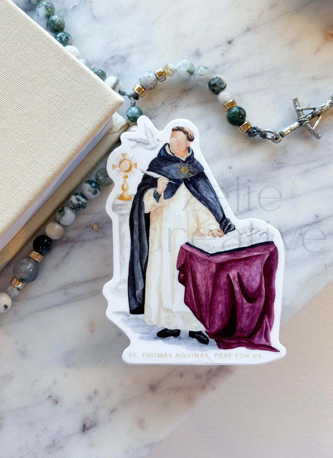 St. Thomas Aquinas Watercolor Print, Prayer Card, Vinyl Sticker ...