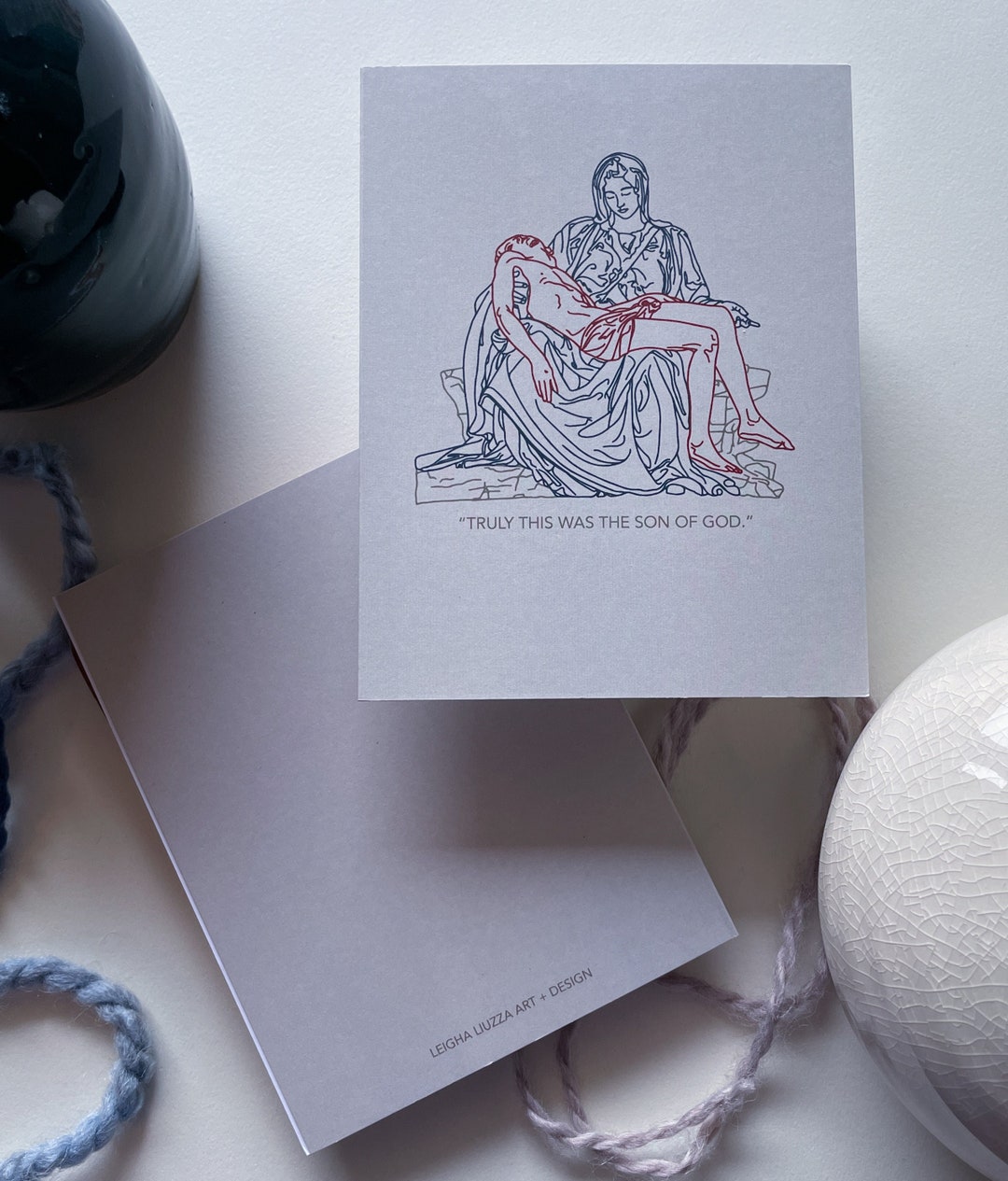 Pieta Digital Design Mary and Jesus Greeting Card Unique Original ...