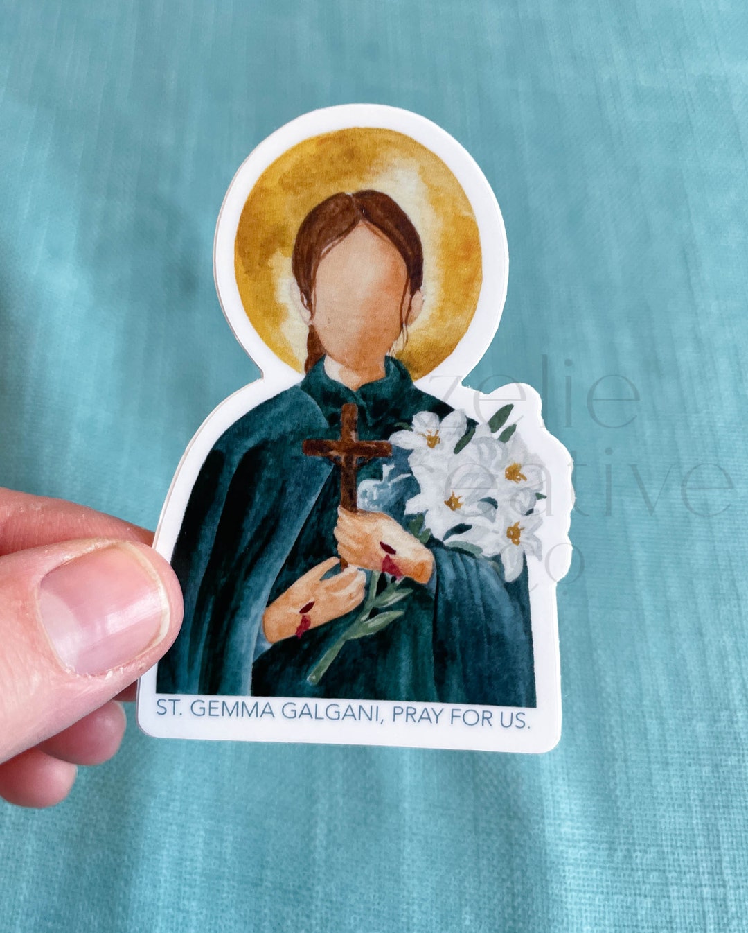 Saint Gemma Galgani Sticker and Print, Catholic Vinyl Weatherproof ...