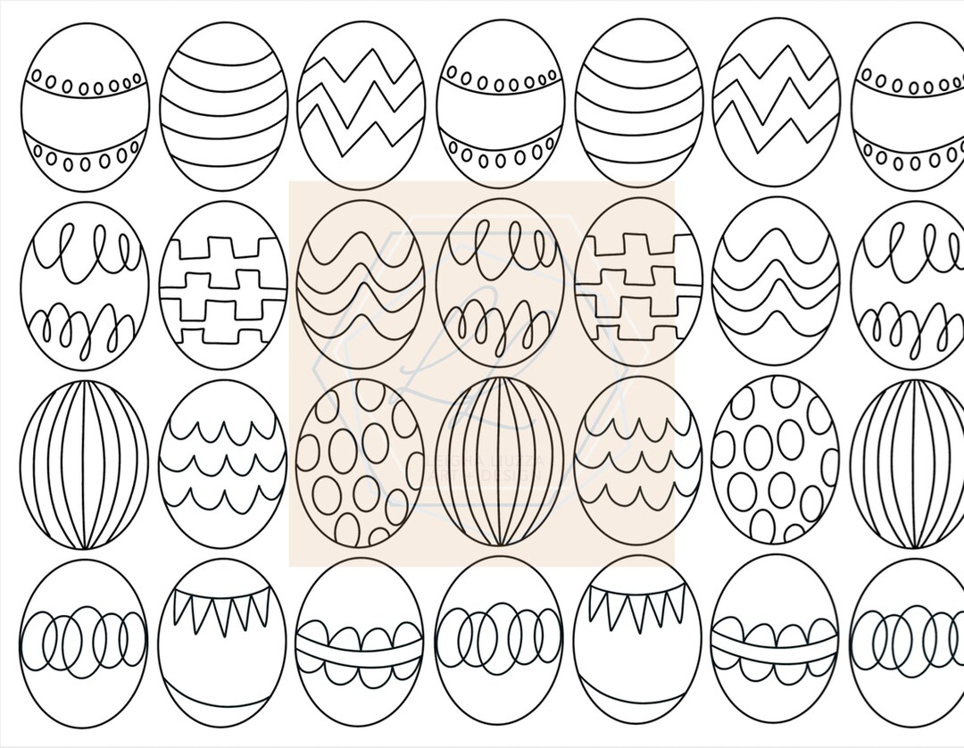Easter Bunny and Eggs Coloring Sheets for Kids Digital Downloads - Etsy