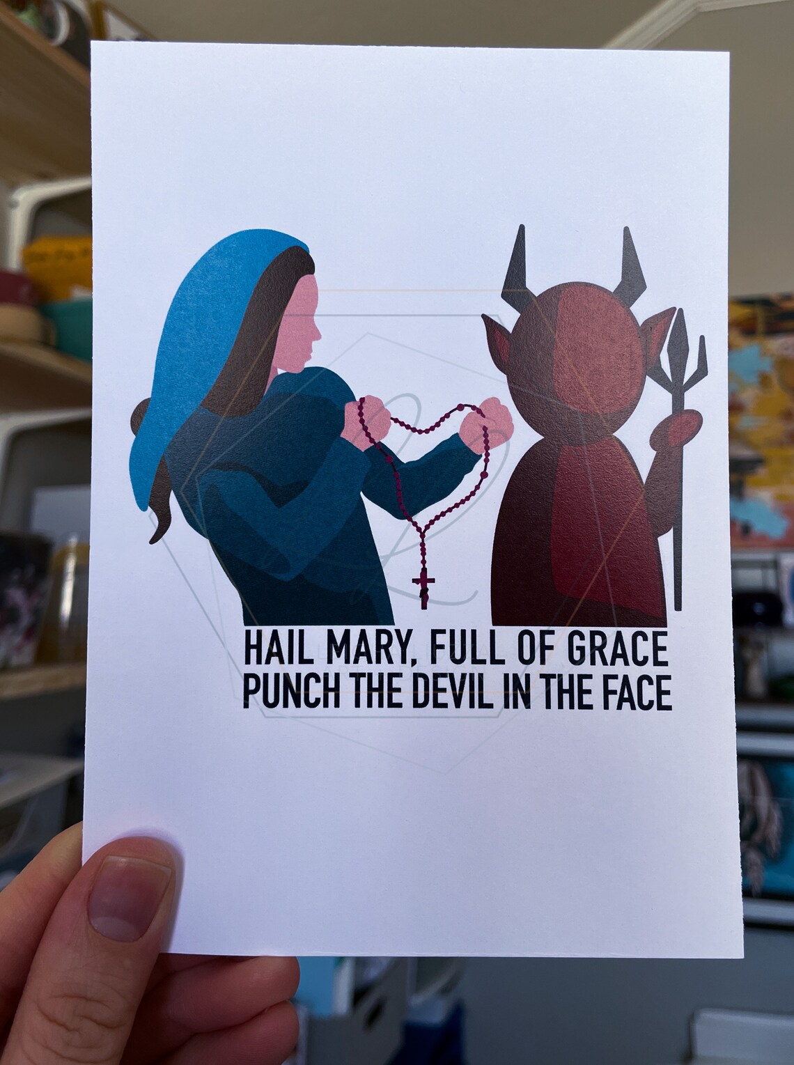 Hail Mary Full of Grace Punch the Devil in the Face MARY Vs. - Etsy