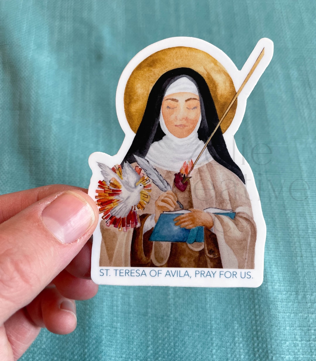 Saint Teresa of Avila Sticker and Print, Catholic Vinyl Weatherproof ...
