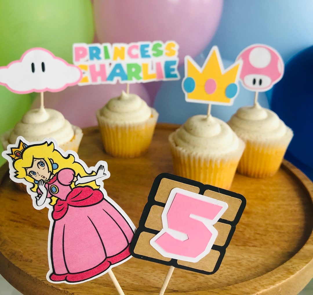 Princess Peach Cupcake Toppers/princess Peach Birthday/super Mario ...