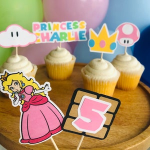 Princess Peach Cupcake Toppers/princess Peach Birthday/super Mario ...